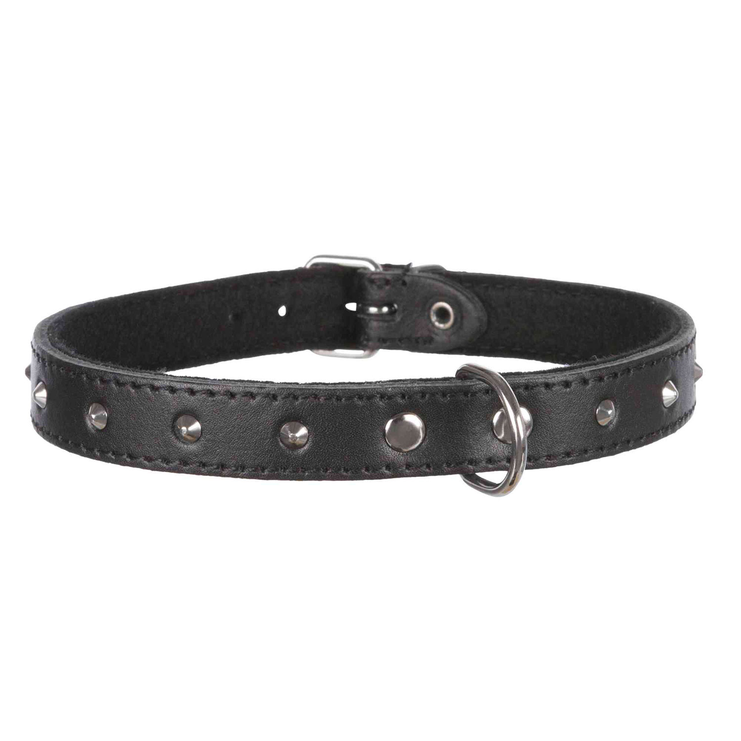 Basic collar with studs, XS: 21–25 cm/12 mm, black - TRIXIE