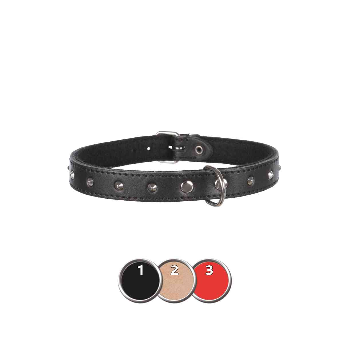 Basic collar with studs, XS: 21–25 cm/12 mm, black - TRIXIE