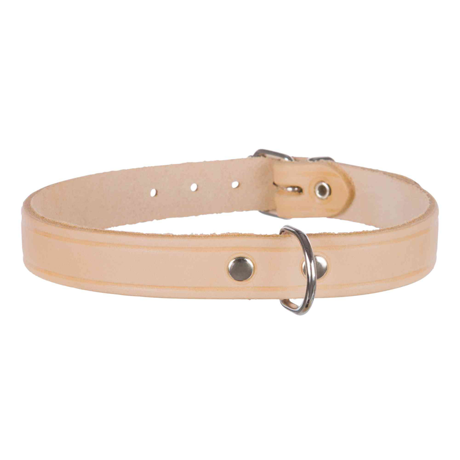 Collar Basic, Piel, L-XL, 52-62 cm/30 mm, Natural