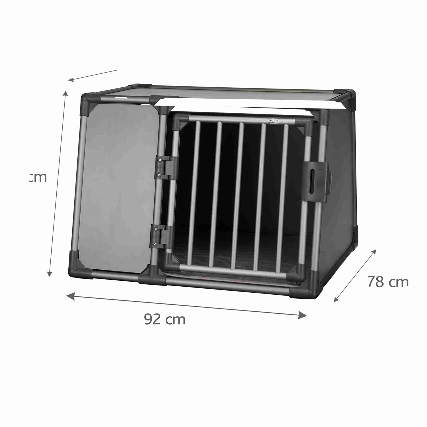 Transport box, aluminium, S: 48 × 56 × 61 cm, graphite - TRIXIE