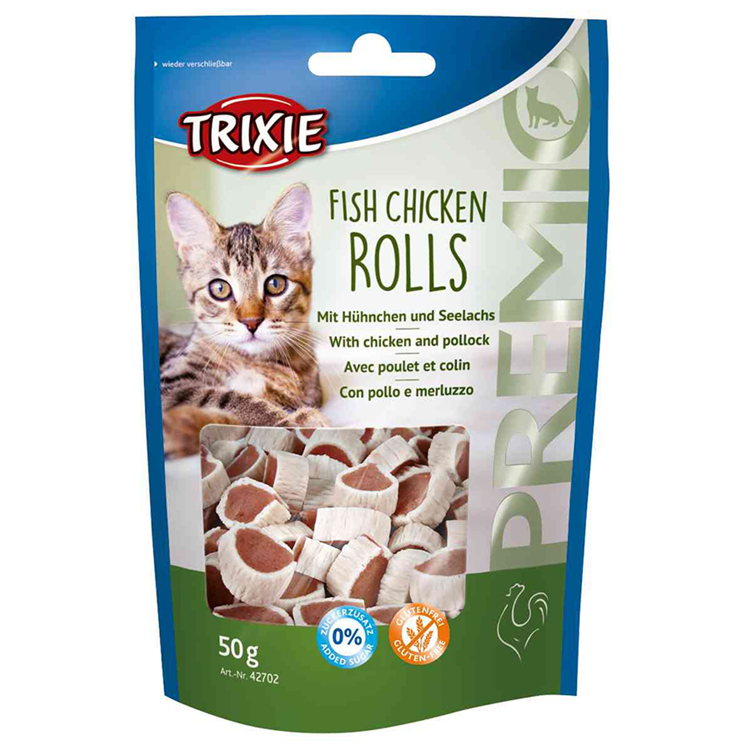 PREMIO Rolls, chicken/pollock, 50 g - TRIXIE