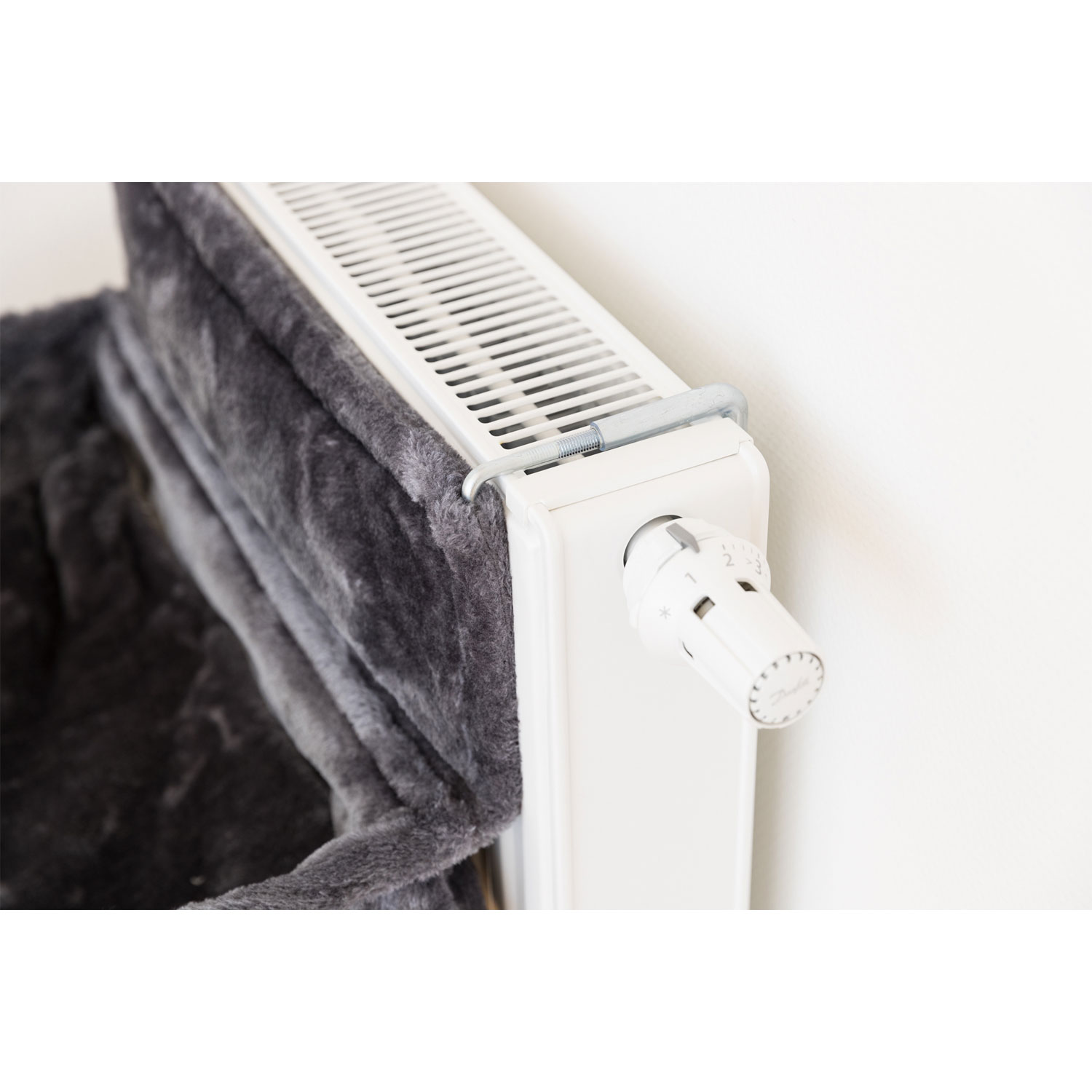 Cuddly bag XXL for radiators, plush, 55 × 15 × 36 cm, dark grey - TRIXIE