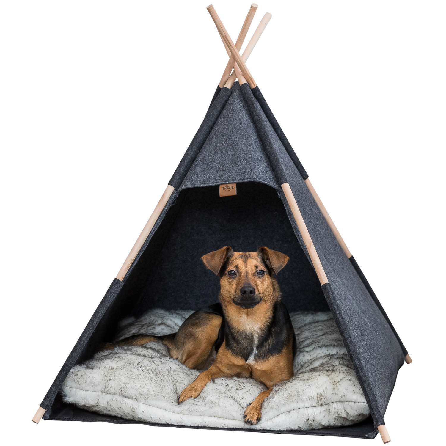 Tipi cave, felt, 70 × 70 × 70 cm, anthracite - TRIXIE