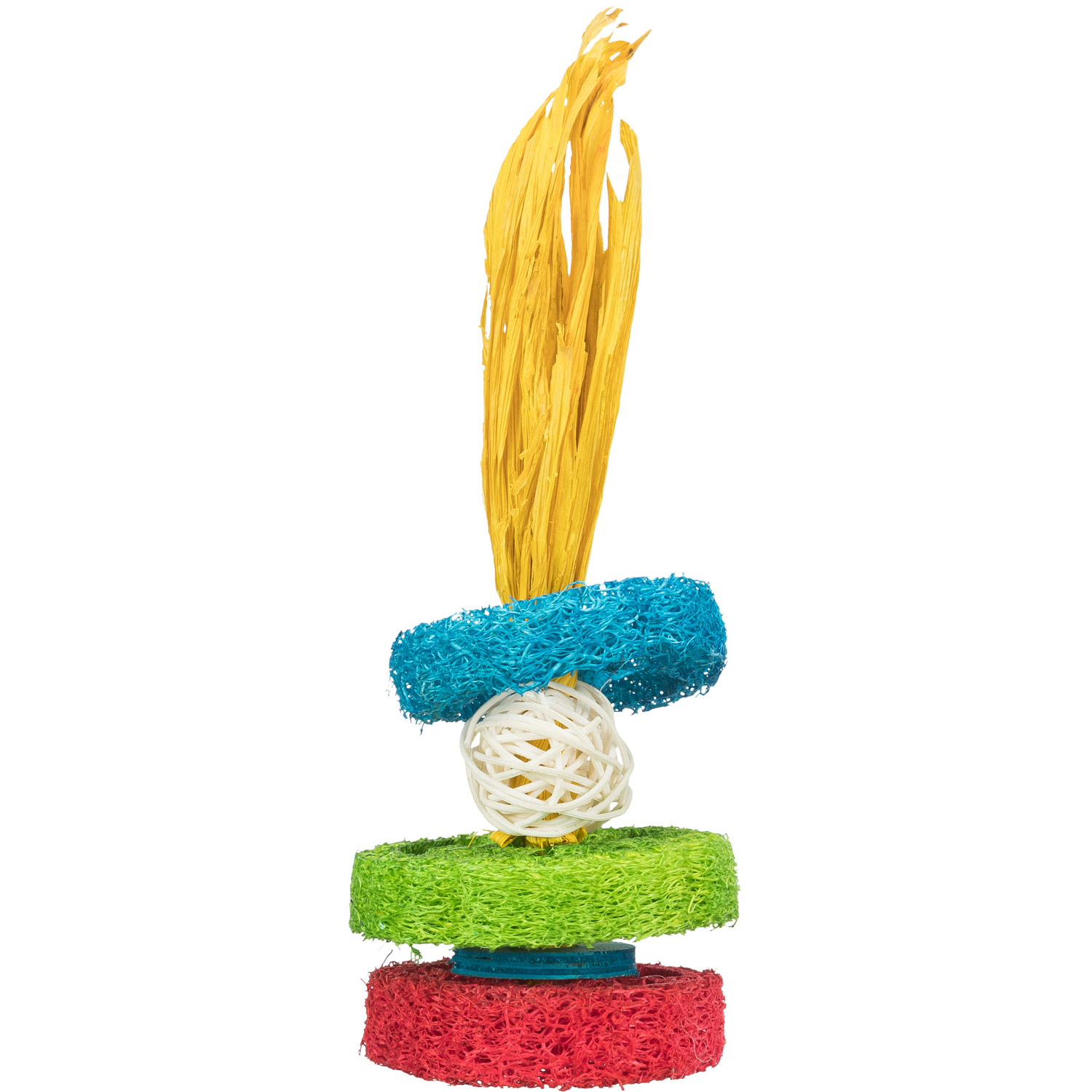 Luffa rings with rattan ball and wooden plate, ø 6 × 20 cm - TRIXIE